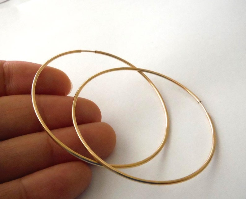 2pcs 50mm 214k Gold Filled Round Endless Hoop Loop - Etsy