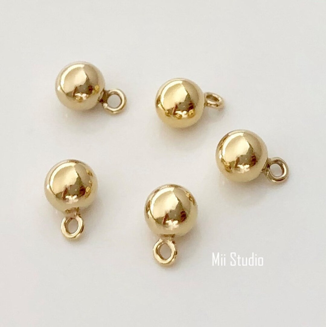 4mm Round Drop Ball Charm 14K Gold Fillled 10pcs 20pcs D03g - Etsy