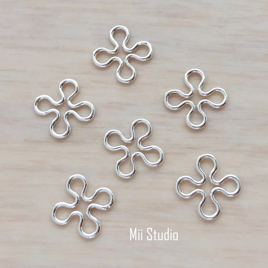 Flower Clover Connector 10mm 925 Sterling Silver 10pcs R21s - Etsy
