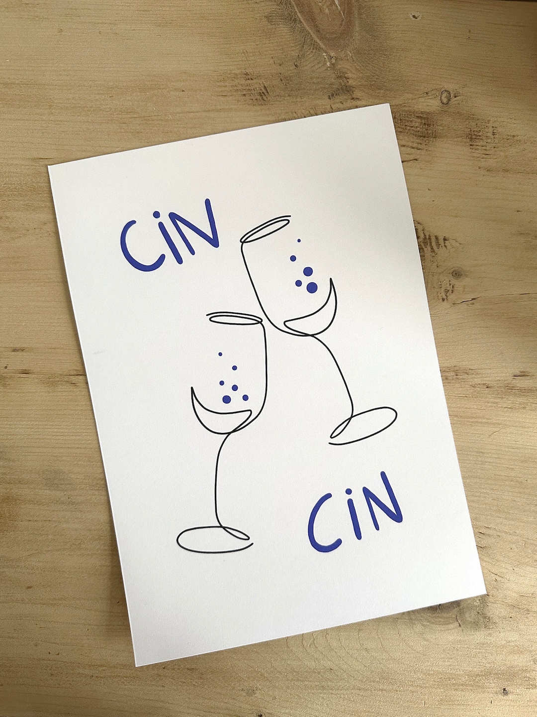 Cin Cin Cheers Print Champagne Wall Art, Kitchen Wall Decor, Wall Art ...