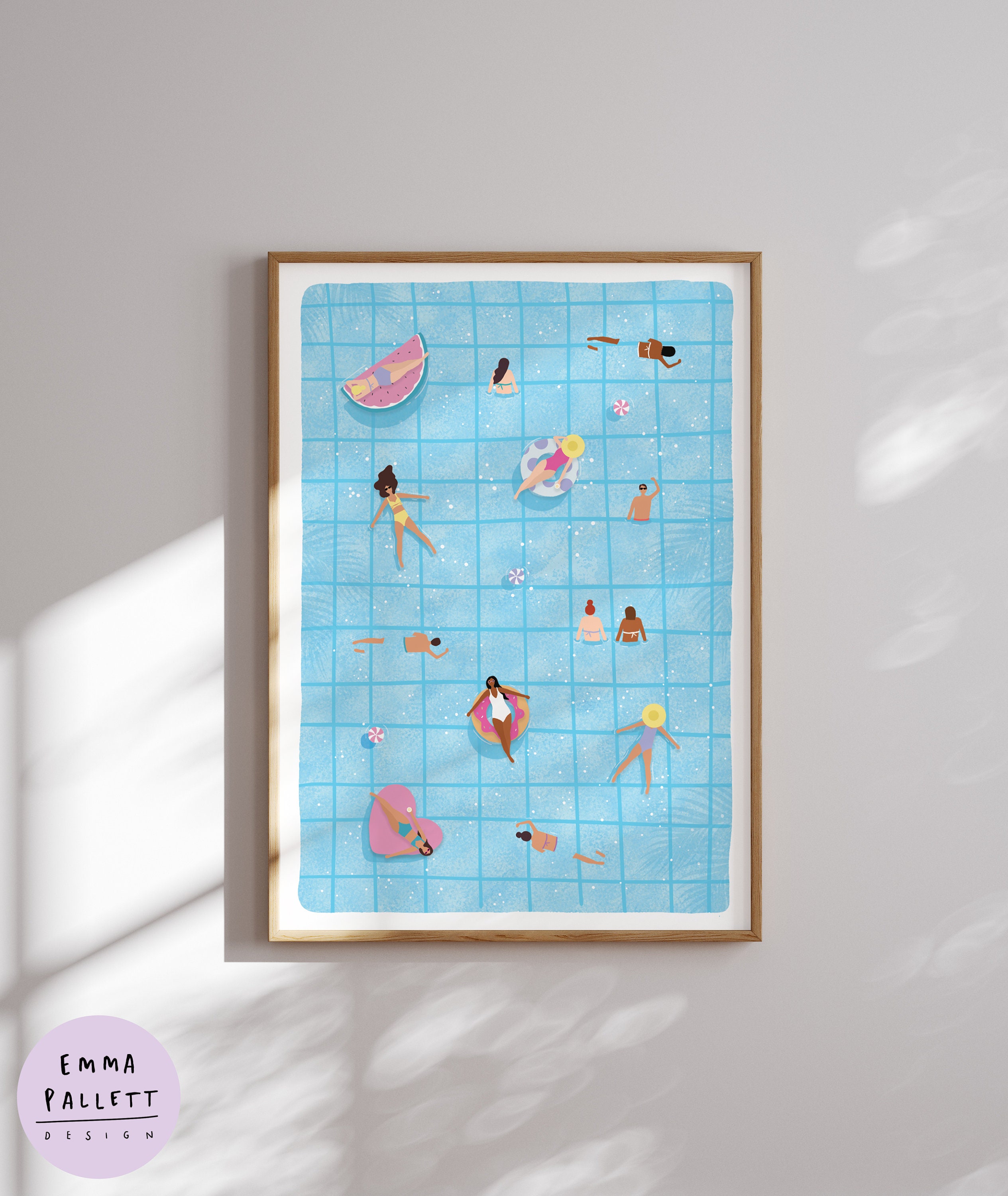 SUMMER POOL ILLUSTRATION Wall Art Decor Gift Ideas for Her - Etsy