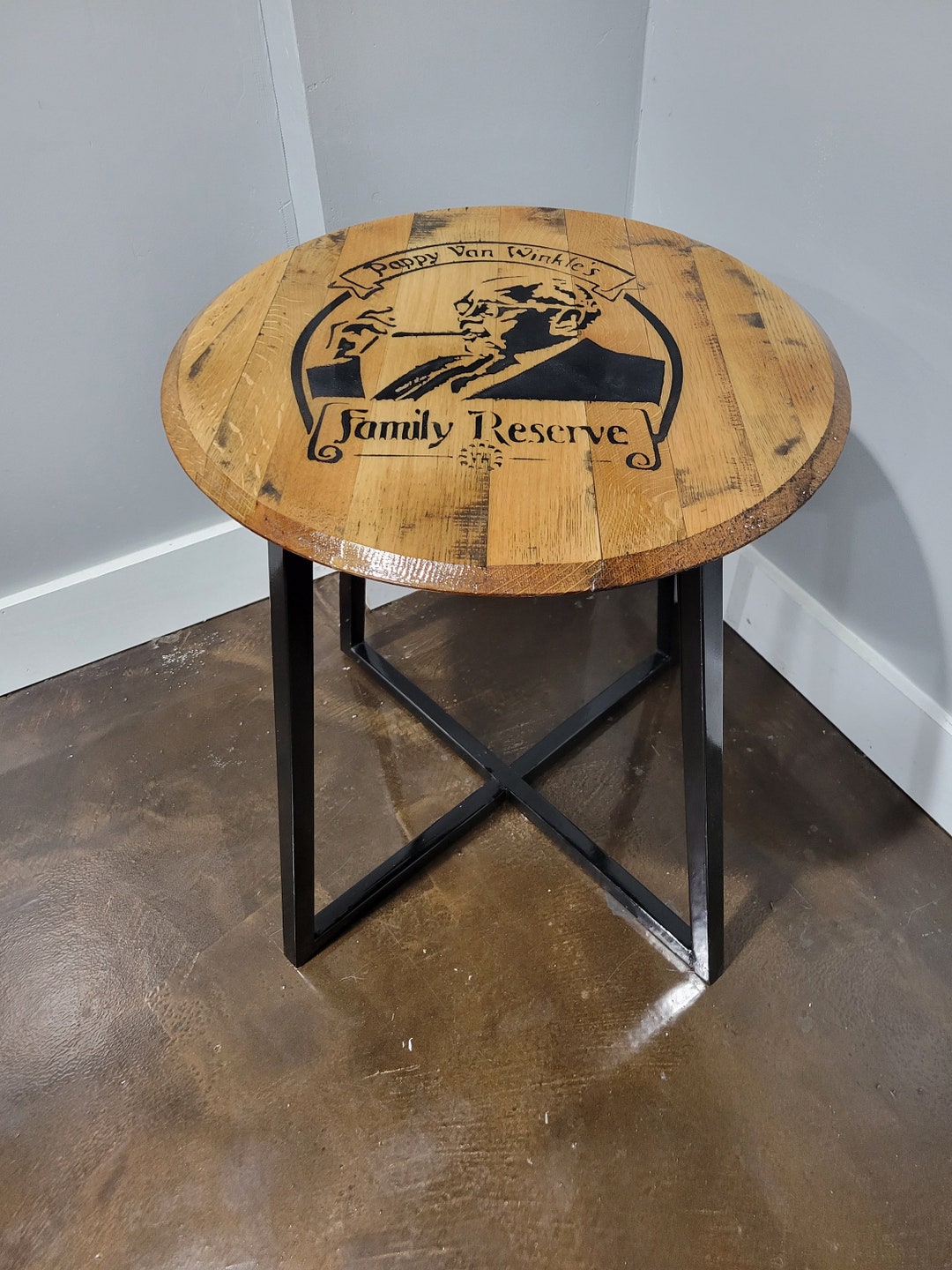 Whiskey Barrel Epoxy Inlay Table - Etsy