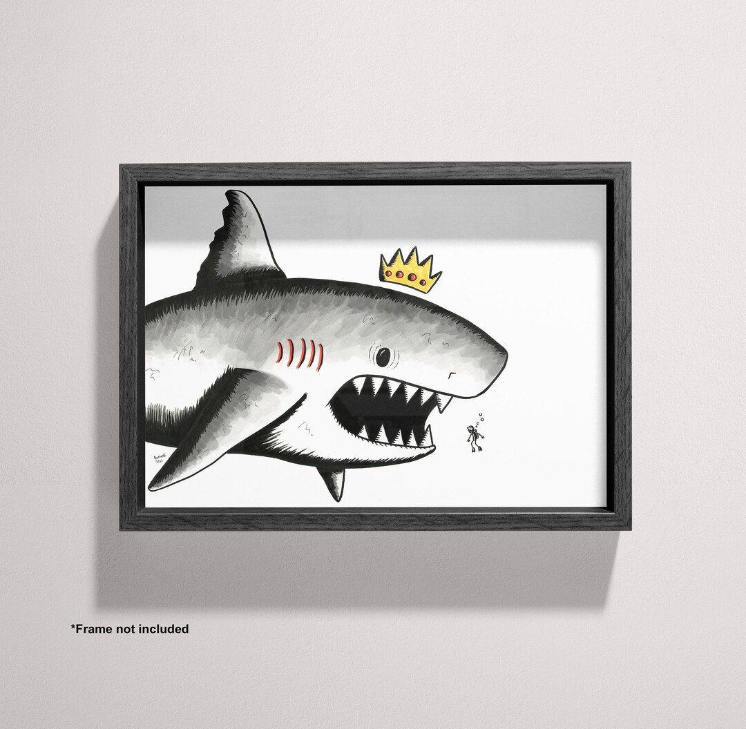 Shark King (original & Prints) - Etsy