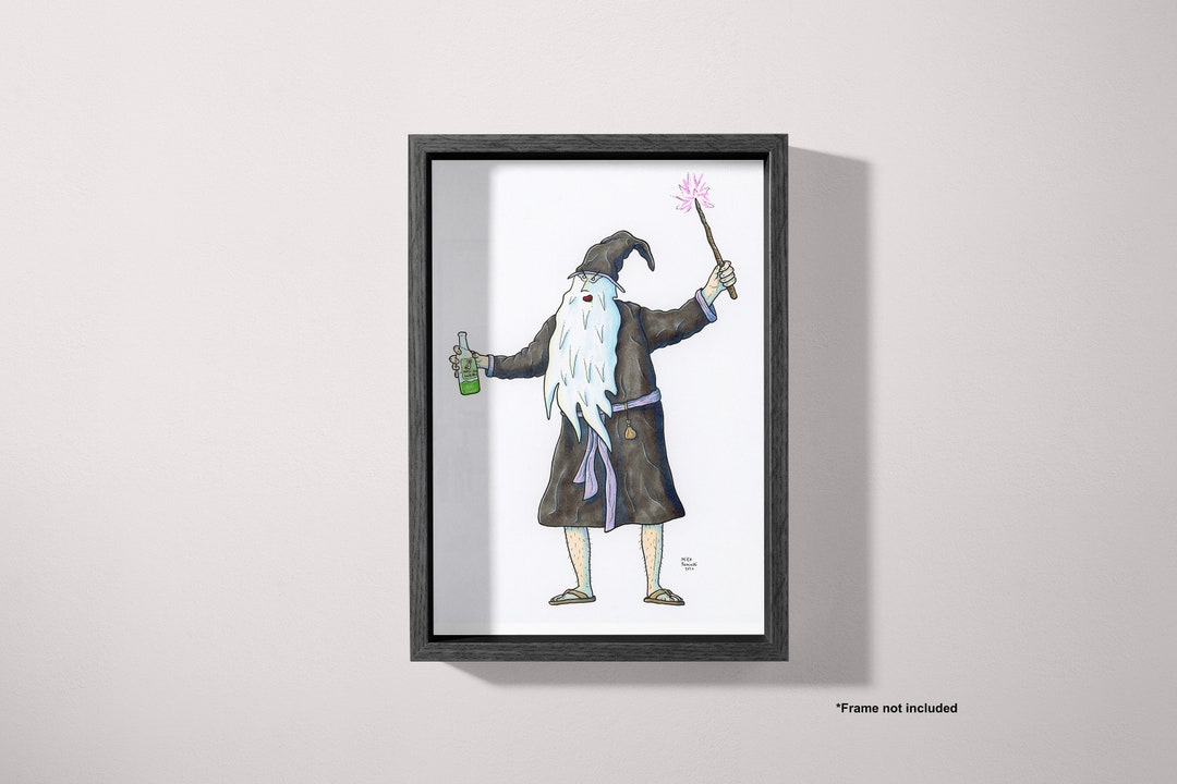 Drunk Wizard original & Prints - Etsy