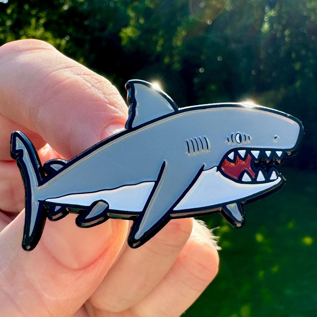 Shark Enamel Pin - Etsy