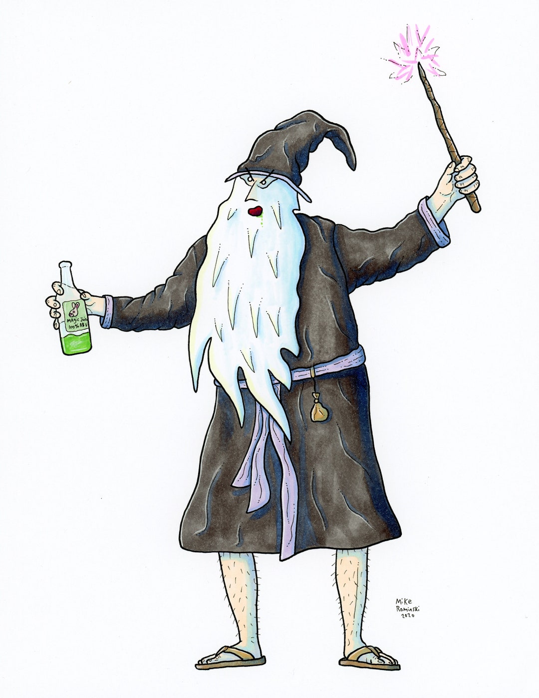 Drunk Wizard original & Prints - Etsy