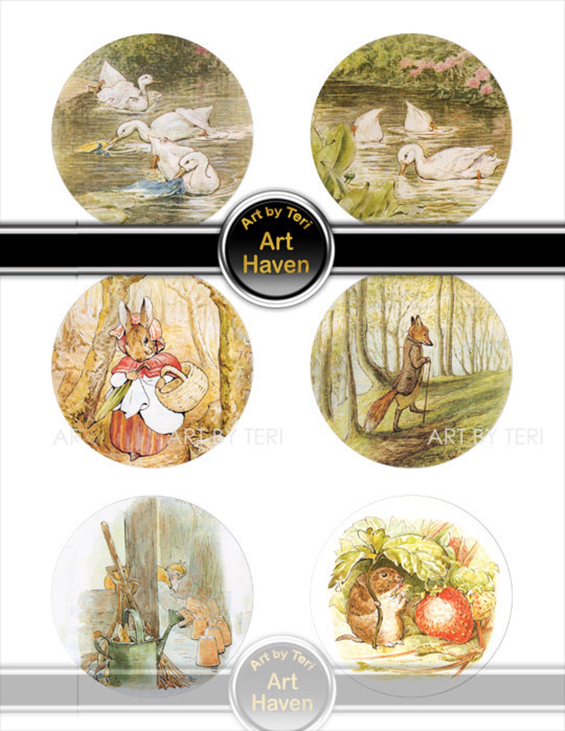 Peter Rabbit Images From Tale of Tom Kitten, Instant Download - Beatrix ...