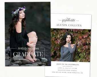 Graduation Announcement Template 2019 Senior Card for | Etsy