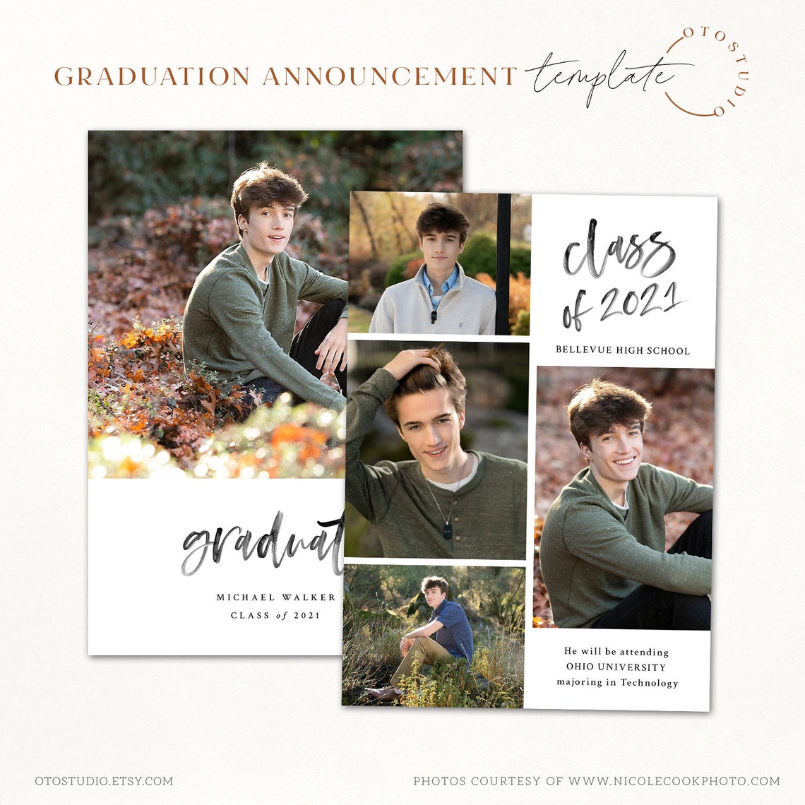 Graduation Announcement Template Class of 2021 Senior Card | Etsy