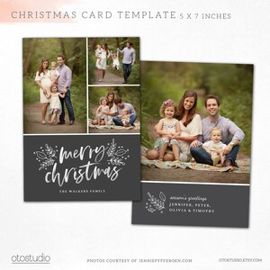 Christmas Card Template for Photographers Merry Holidays Photo Card PSD ...