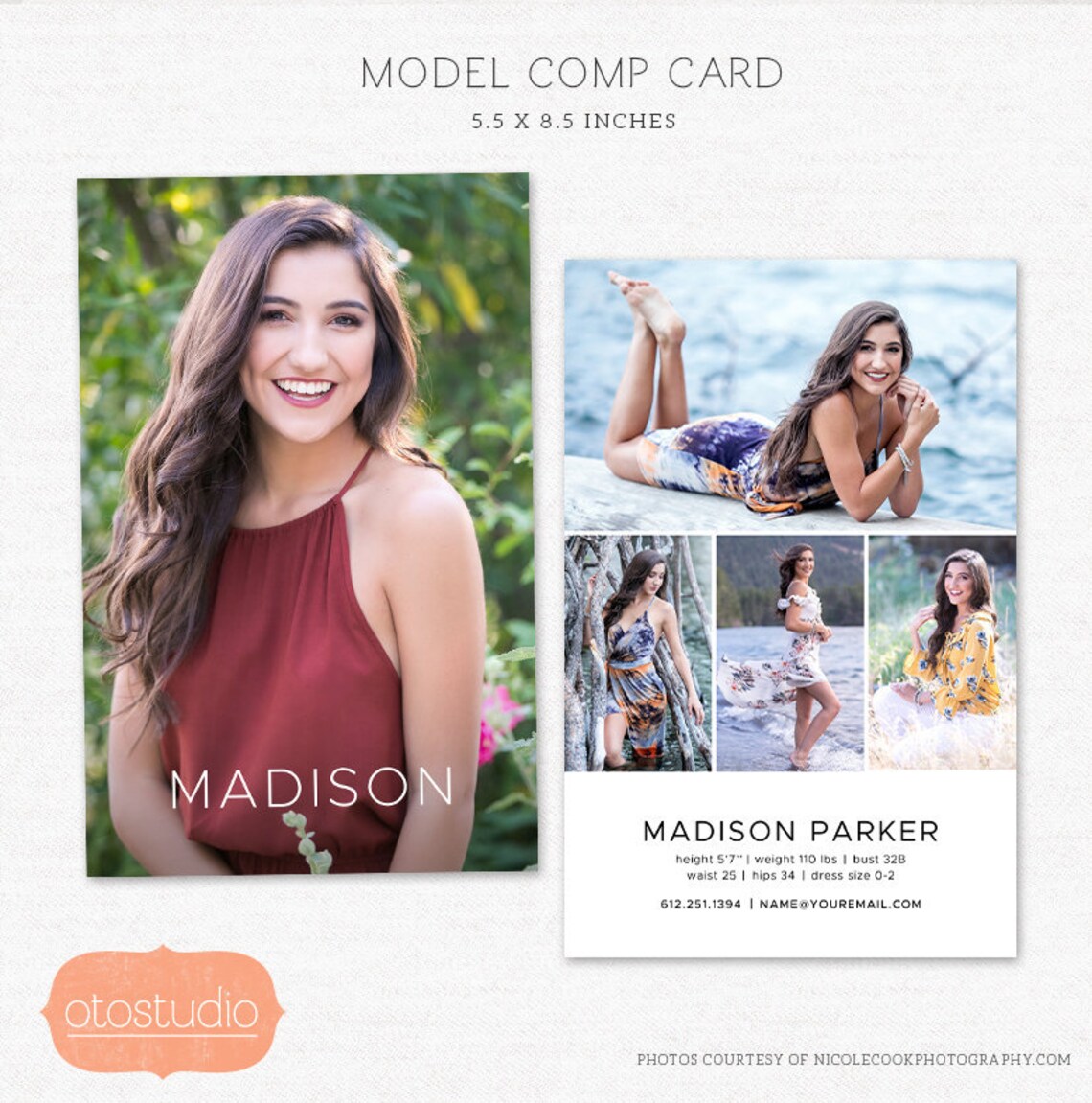 Modeling Comp Card Template Model Comp Card Fashion Model - Etsy