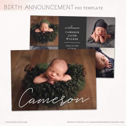 Editable Deacon Birth Announcement Template: Instant Download - Etsy