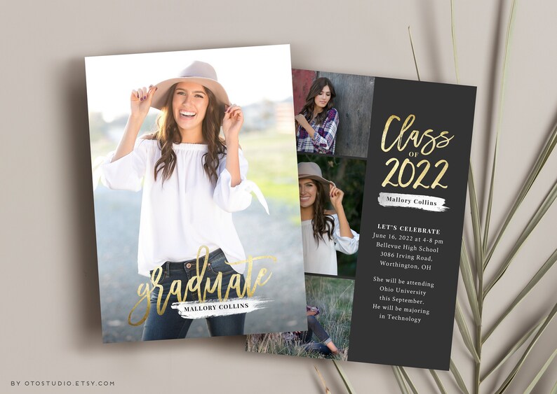 Graduation Announcement Template 2022 Senior Card for - Etsy