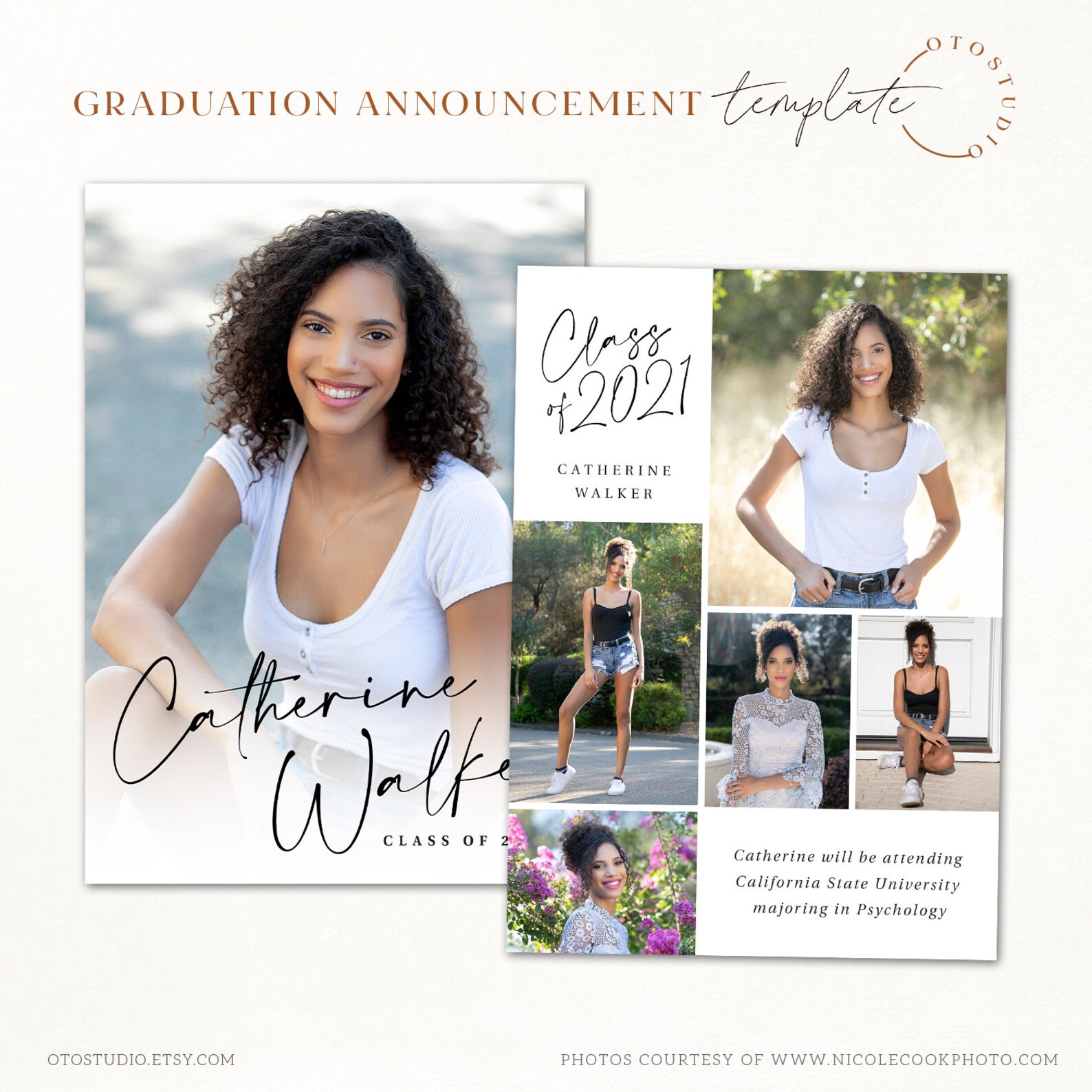 Graduation Announcement Template Class of 2021 Senior Card | Etsy