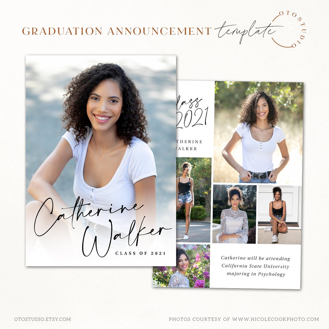 Graduation Announcement Template Class of 2021 Senior Card | Etsy