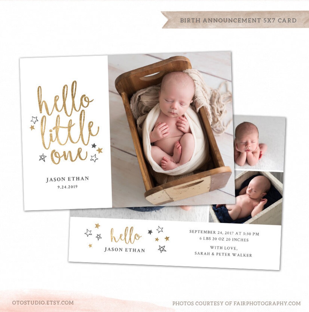 Birth Announcement Template - Newborn Template - Baby Announcement ...