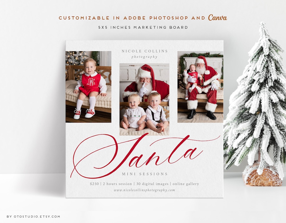 Holiday Mini Session Template Marketing Board - Santa Minis MC027 ...
