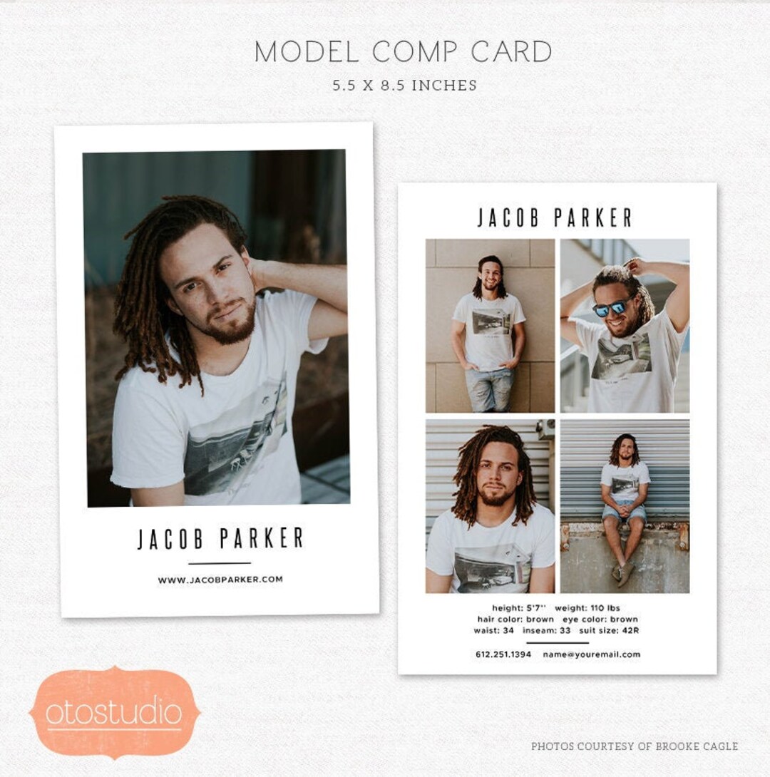 Modeling Comp Card Template - Model Comp Card - Male Fashion Model Comp ...