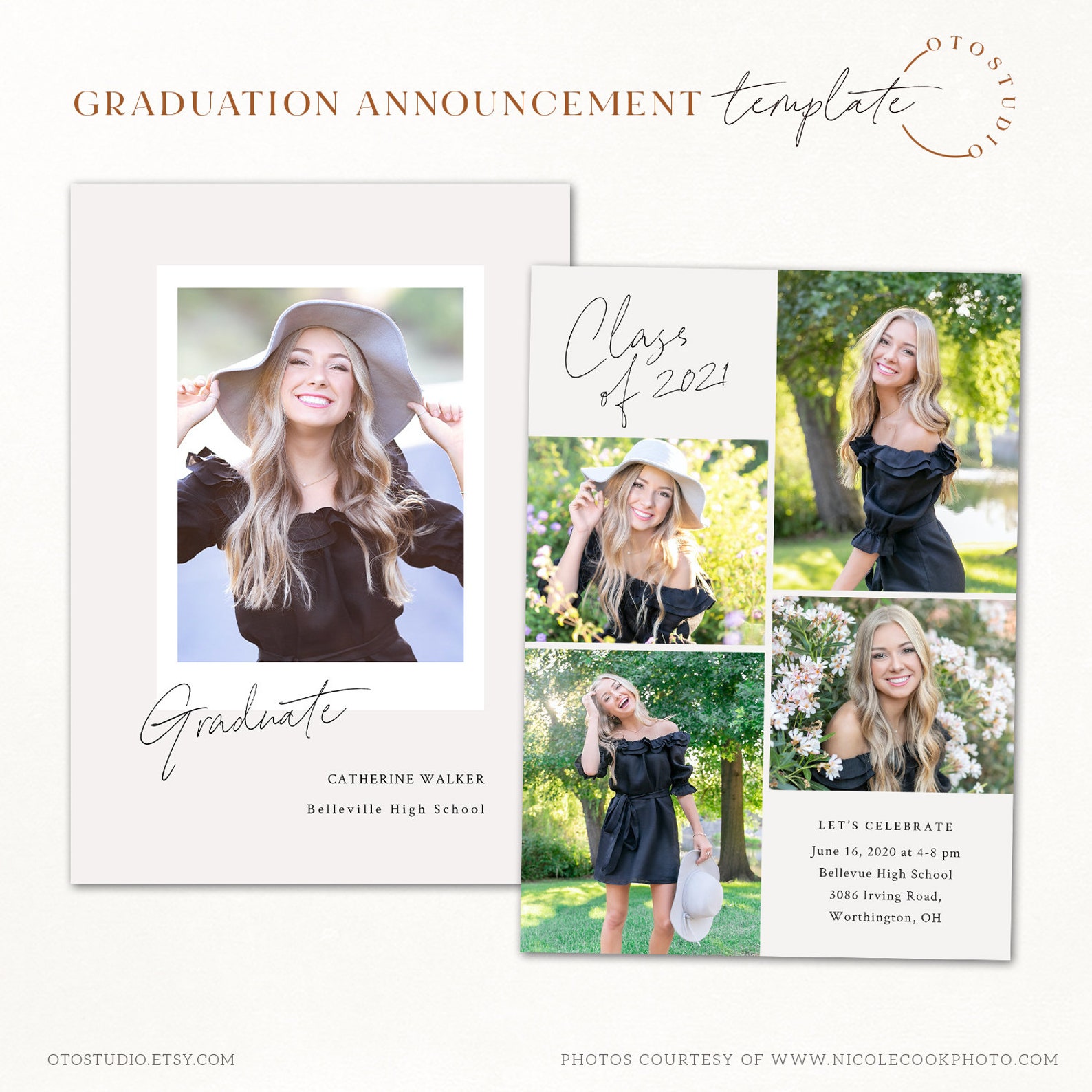 Graduation Announcement Template Class of 2021 Senior Card | Etsy