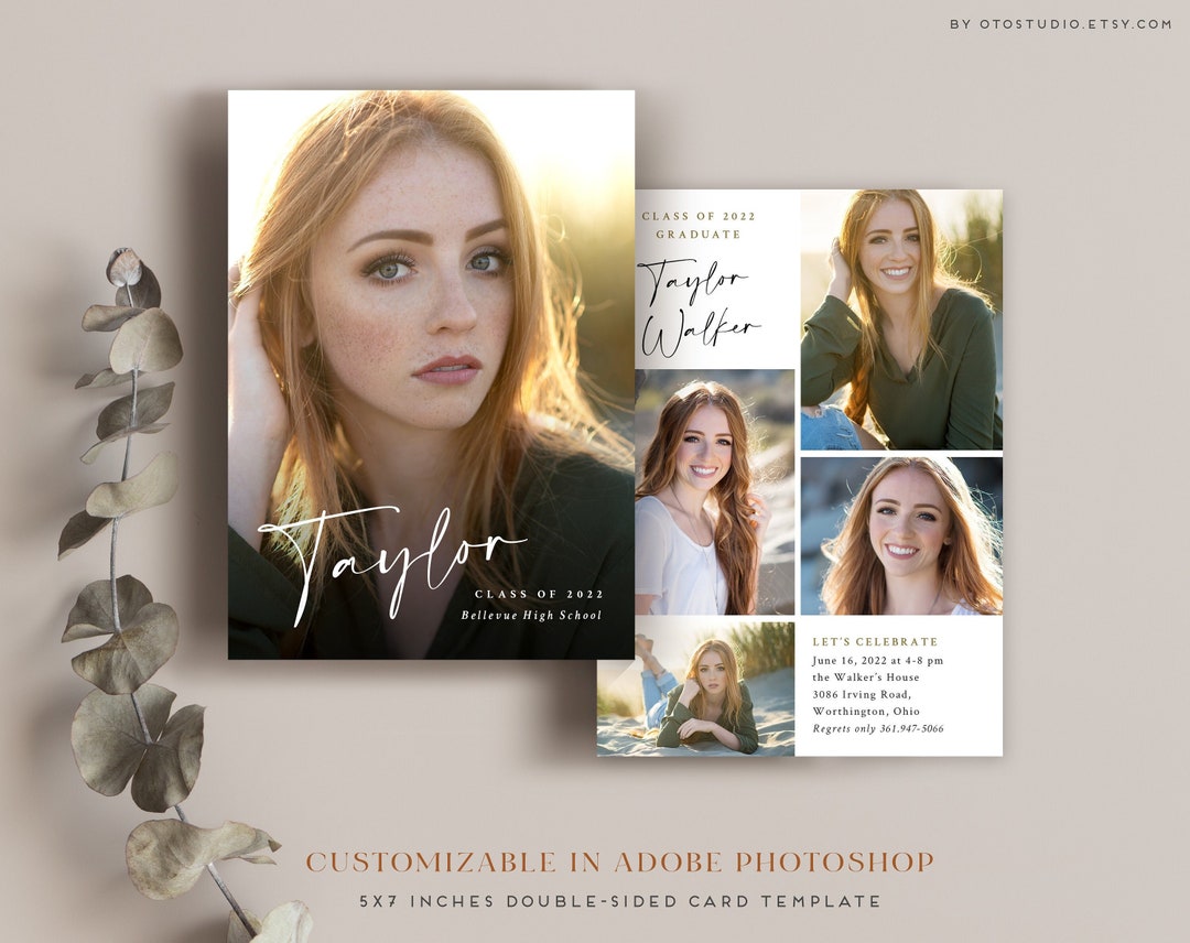 Graduation Announcement Card Template - Class of 2022 Senior for ...