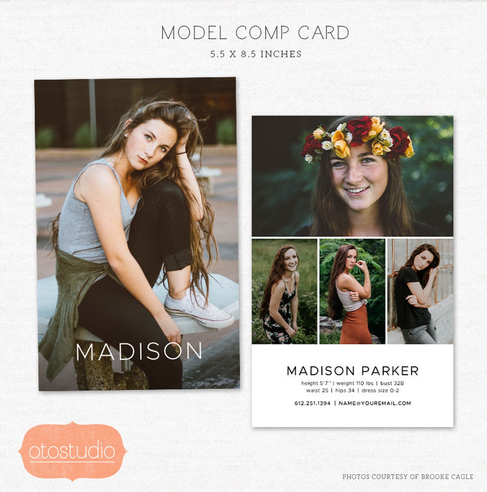 Modeling Comp Card Template Model Comp Card Fashion Model - Etsy