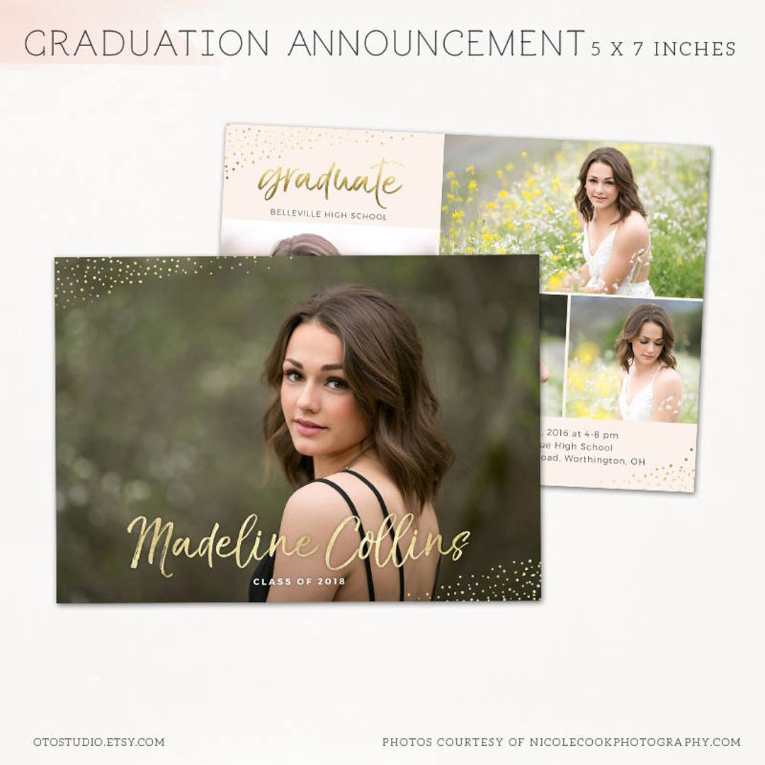 Graduation Announcement Template, Graduation Card Template, Class of ...