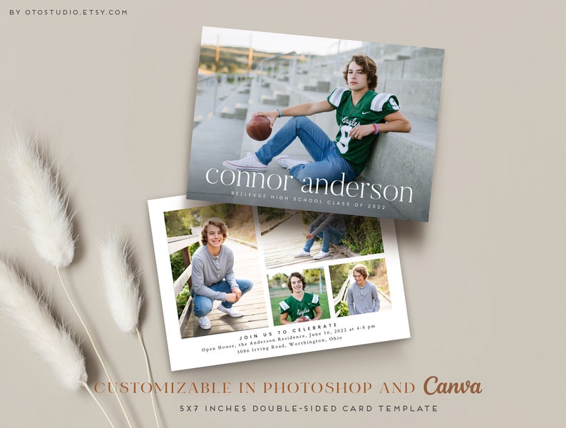 Graduation Announcement Card Template - Class of 2022 Senior for ...