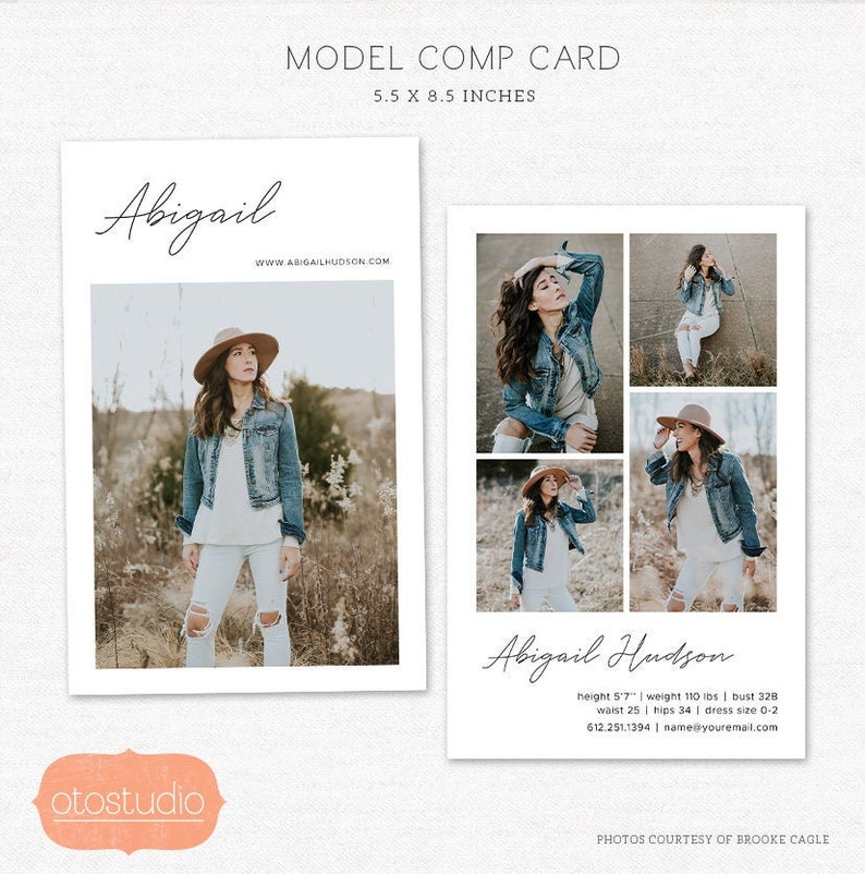 Modeling Comp Card Template Model Comp Card Fashion Model - Etsy