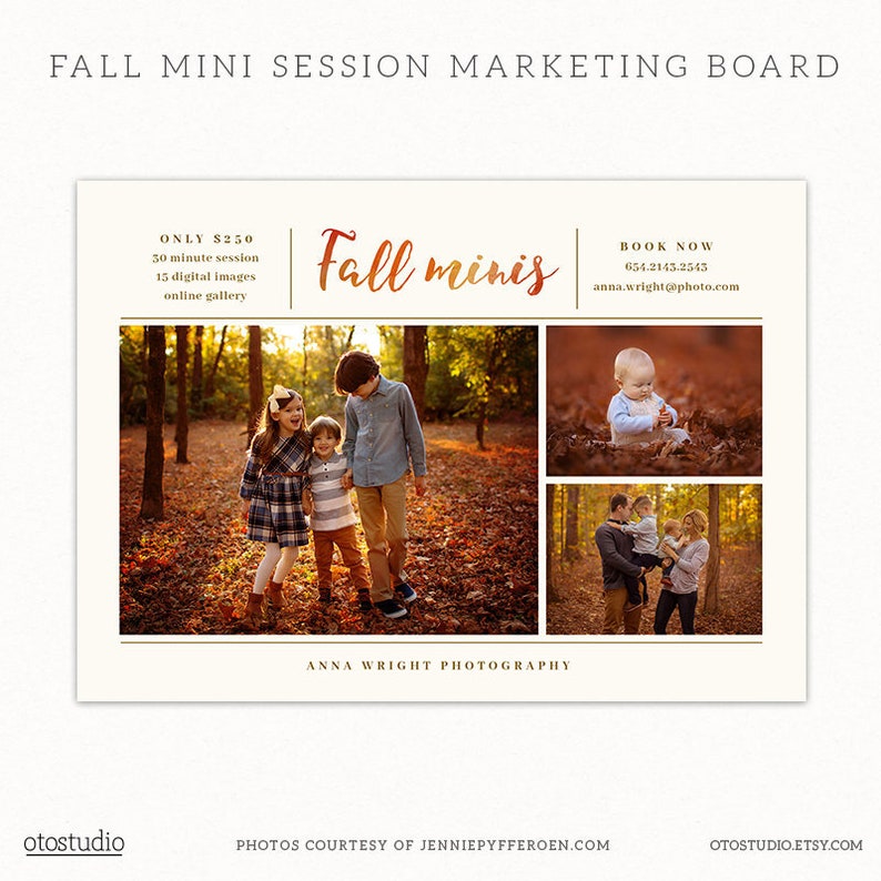Fall Mini Session Template Photography Marketing Board | Etsy