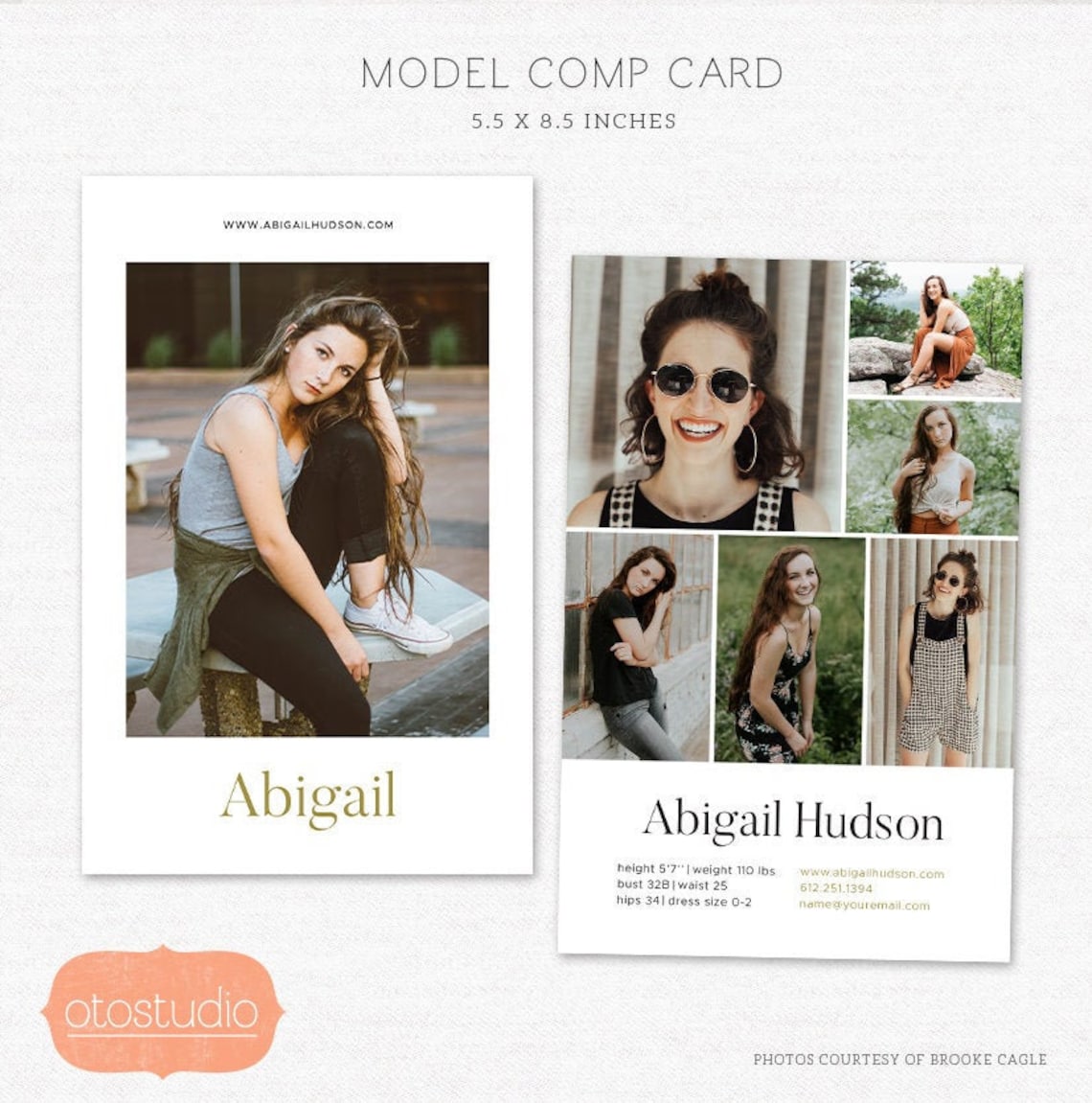 Modeling Comp Card Template Model Comp Card Fashion Model | Etsy