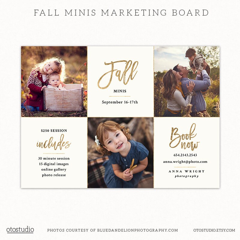 Fall Mini Session Template Photography Marketing board | Etsy