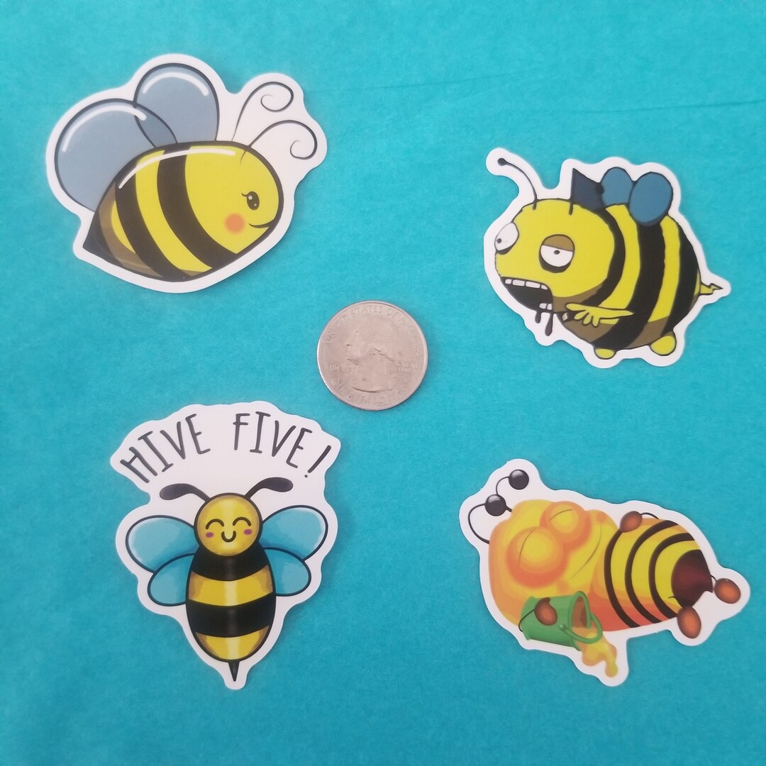 Zombie, Weird Bee Sticker Pack 4 Stickers Bumble Bee, Waterproof ...