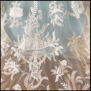 3D Beaded Chmapagne Mushroom Geometric Couture Lace Fabric ,wedding ...