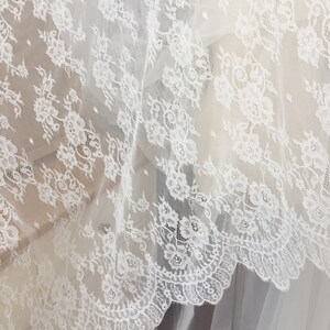 3 Meters Exquisite France Chantilly Lace Fabric, Soft Floral Embroidery ...