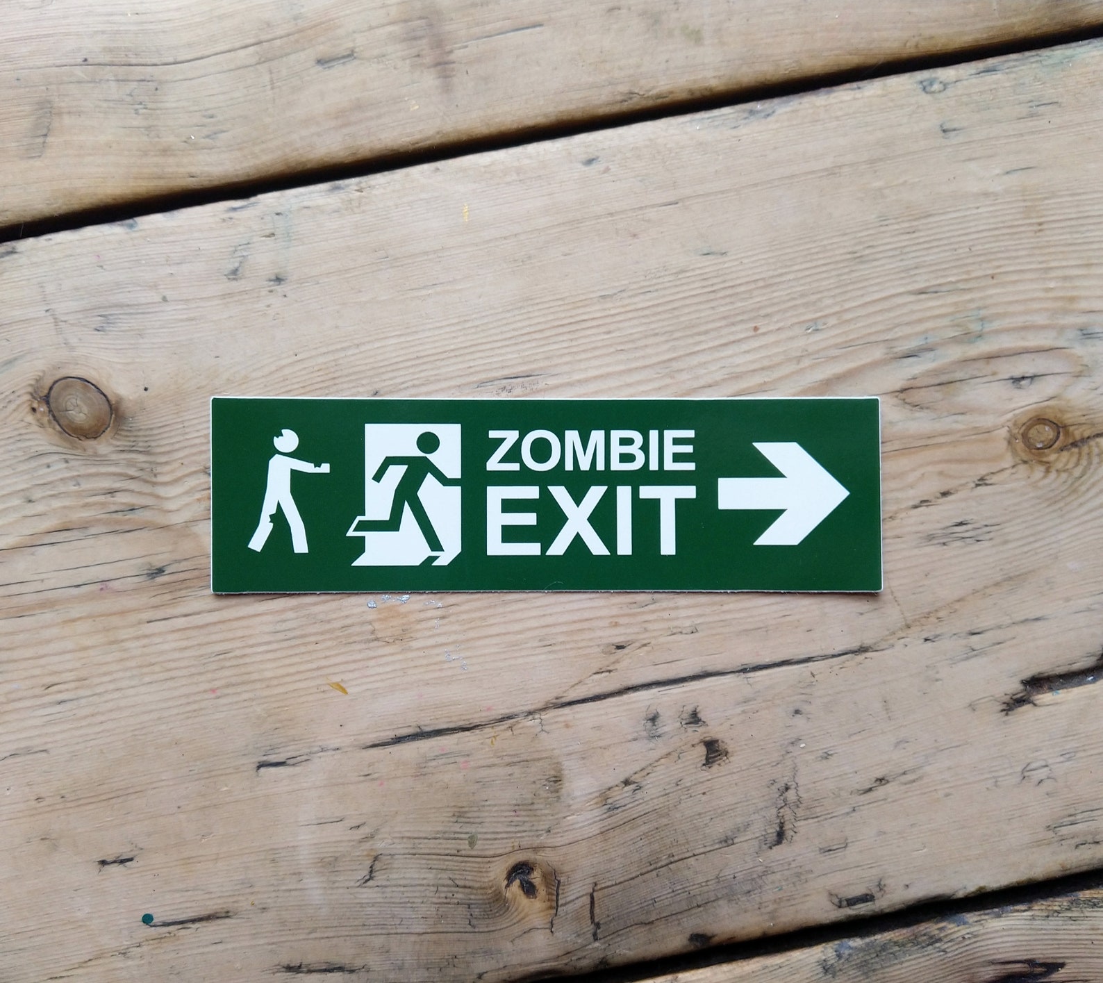 Zombie Exit Vinyl Sticker Zombie Apocalypse / Fire Exit Sign - Etsy España
