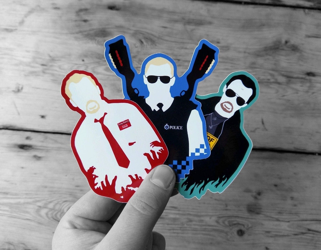 Set of Cornetto Trilogy Vinyl Stickers Shaun of the Dead, Hot Fuzz, the ...