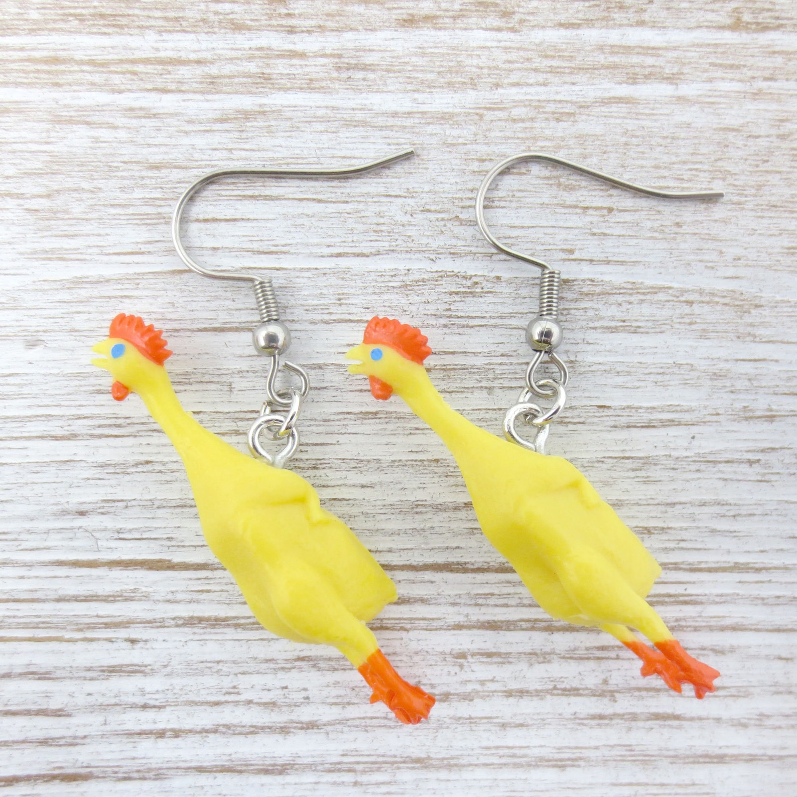 Mini Rubber Chicken Earrings 1980's Style Rubber | Etsy