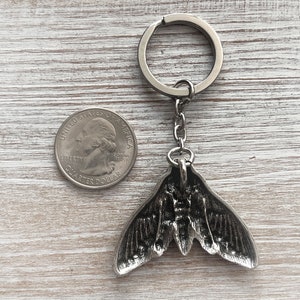 Death's Head Hawk Moth Keychain ~ Deathhead Moth Keychain ~ Moth Charm ...