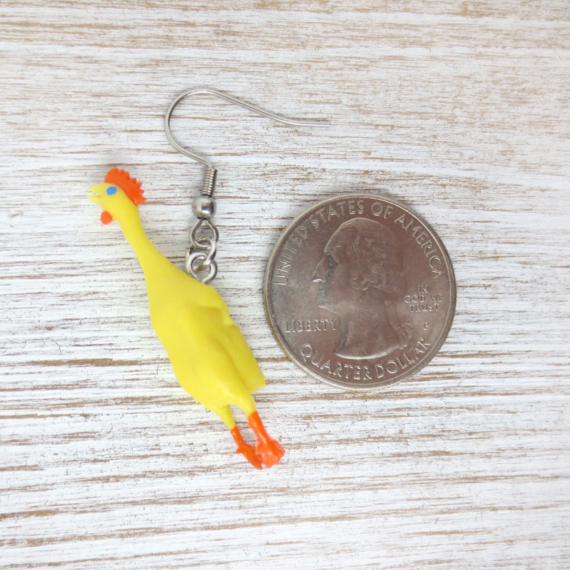 Mini Rubber Chicken Earrings 1980's Style Rubber | Etsy