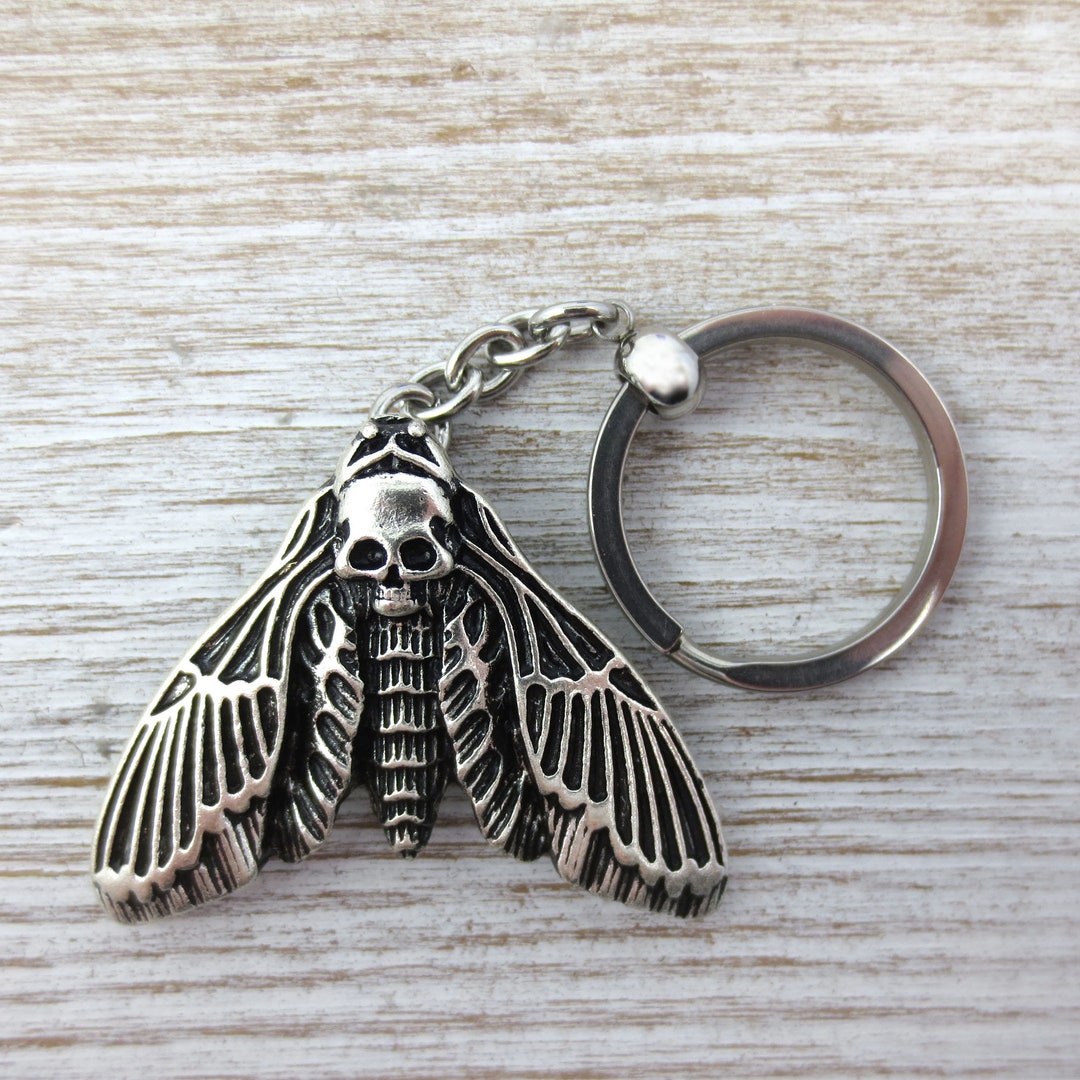Death's Head Hawk Moth Keychain Deathhead Moth Keychain - Etsy