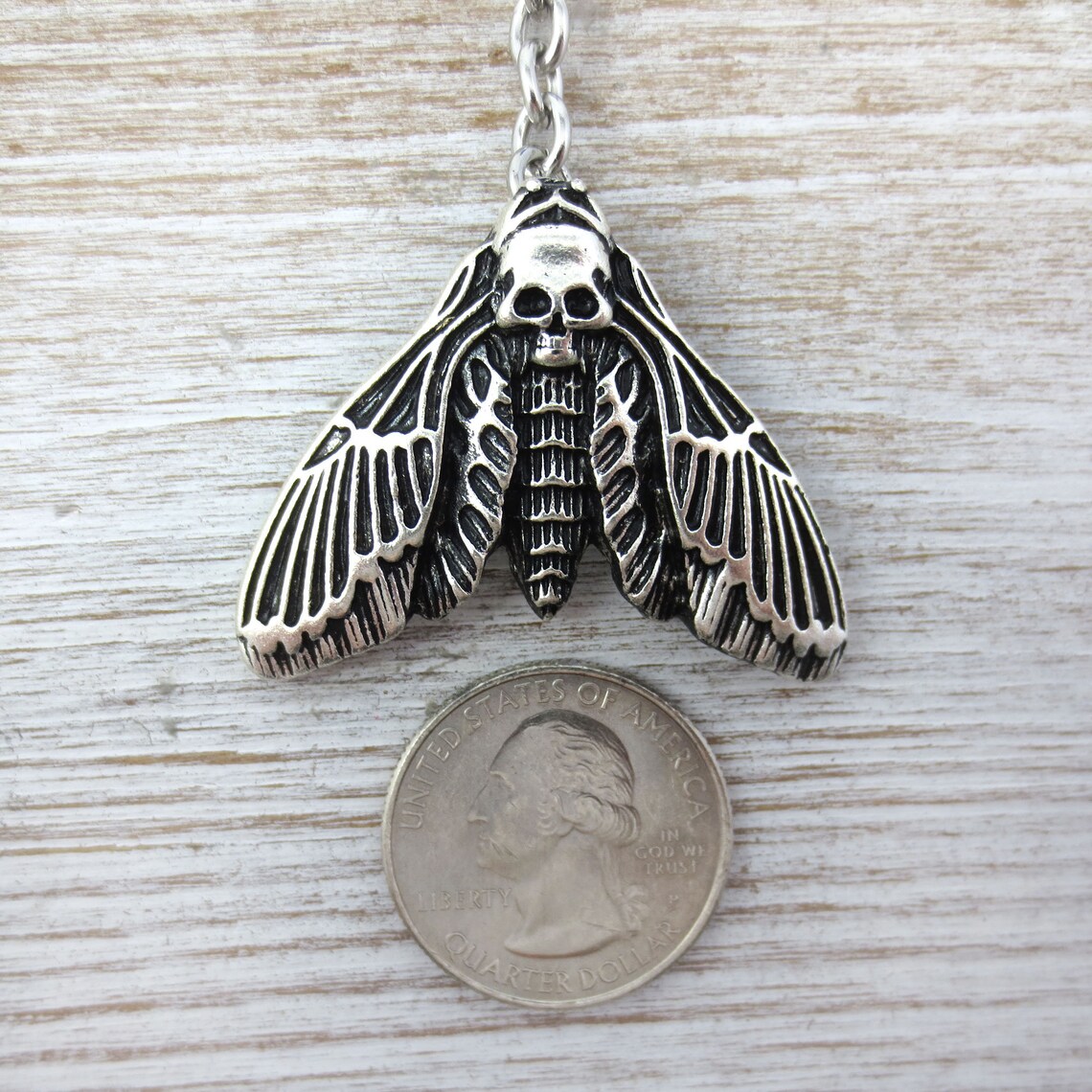 Death's Head Hawk Moth Keychain Deathhead Moth Keychain | Etsy