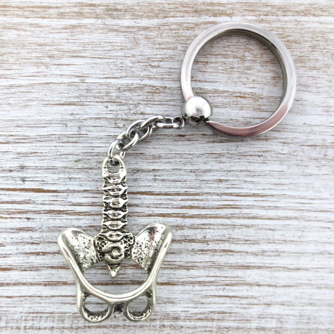 Spine Keychain ~ Anatomy Keychain ~ Silver Spine Charm ~ Gothic ...