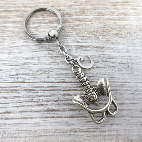 Spine Keychain Anatomy Keychain Silver Spine Charm - Etsy
