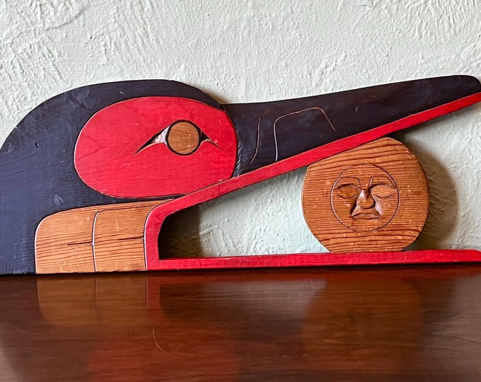 Coast Salish Wall Hanging Carving “raven Stealing the Moon” by Tyrone ...