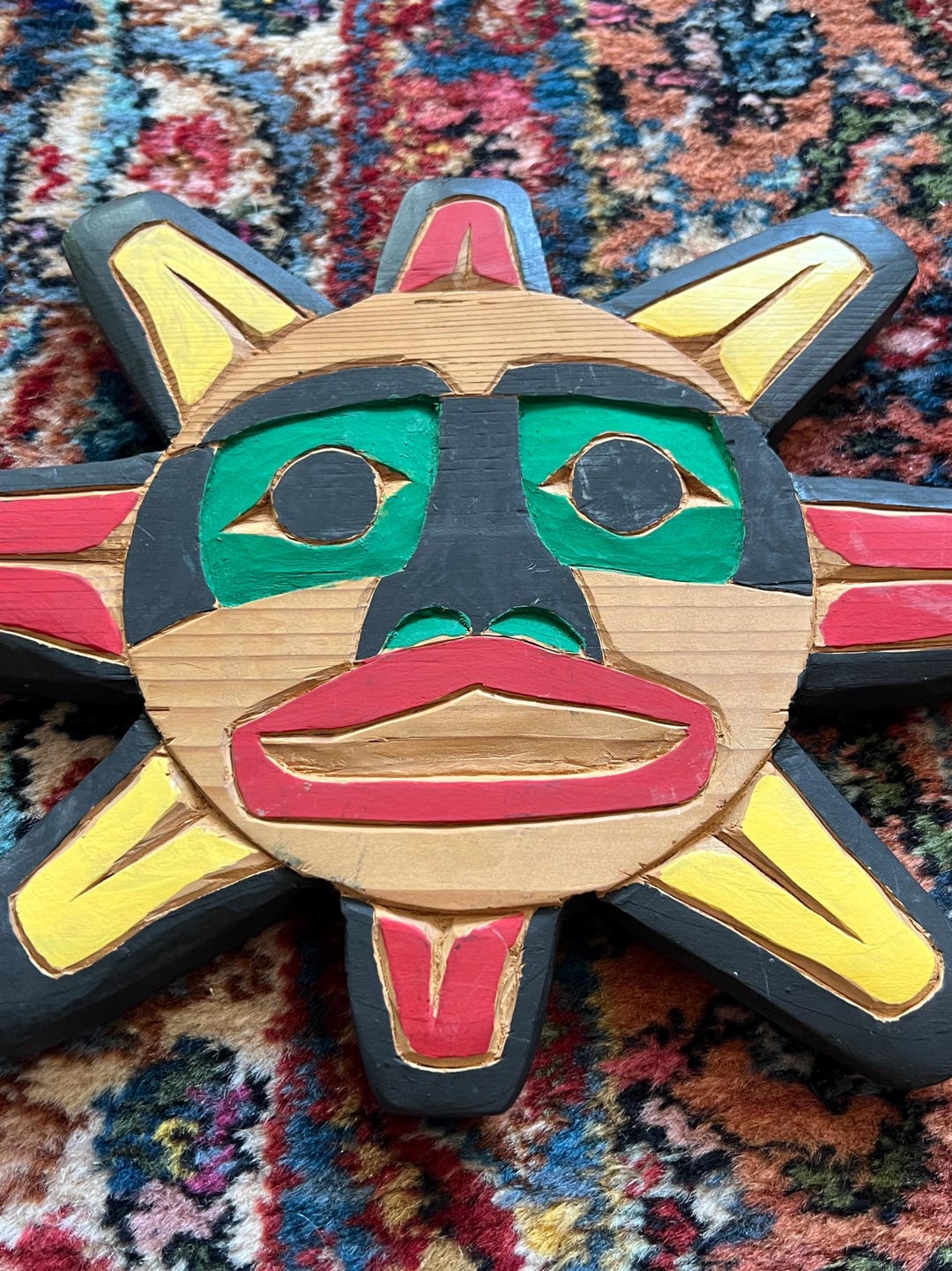 Carved Cedar Haida Sun Mask Native Carving Indigenous Art Signed - Etsy