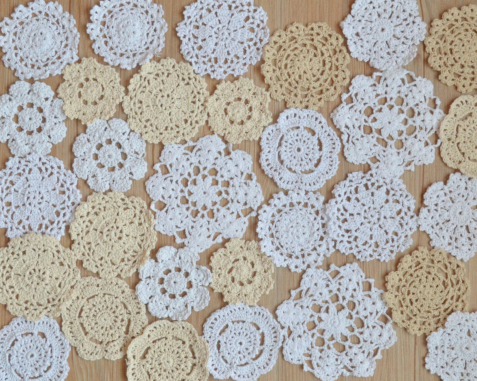 Lot 30 Hand Crochet Assorted Small Lace Doilies Mixed | Etsy