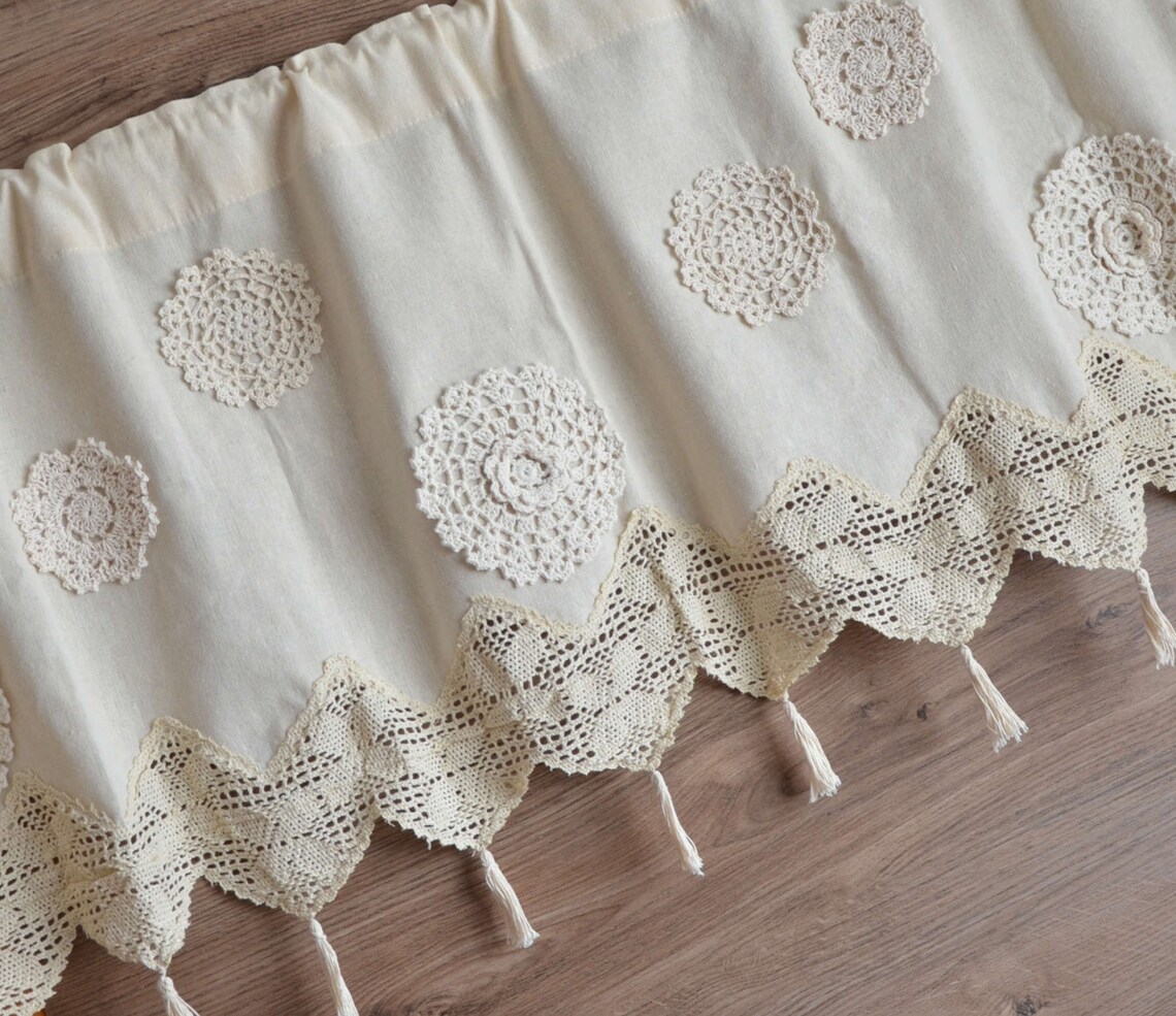 Kitchen Cafe Tier Curtain Valance Custom Made Rustic French - Etsy