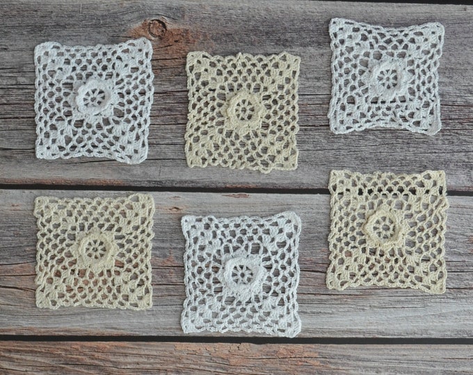 15 Vintage Crochet Doily Medallions, Small Doilies, White Doilies ...