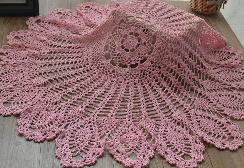 32 Round Hand Crochet Pineapple Lace Doily French | Etsy