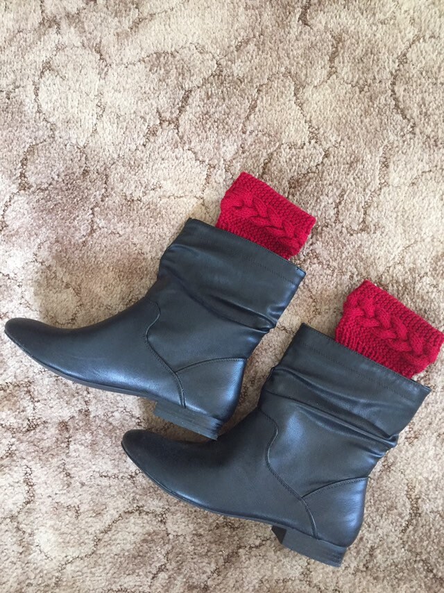 Boot Cuffs Red Wool - Etsy